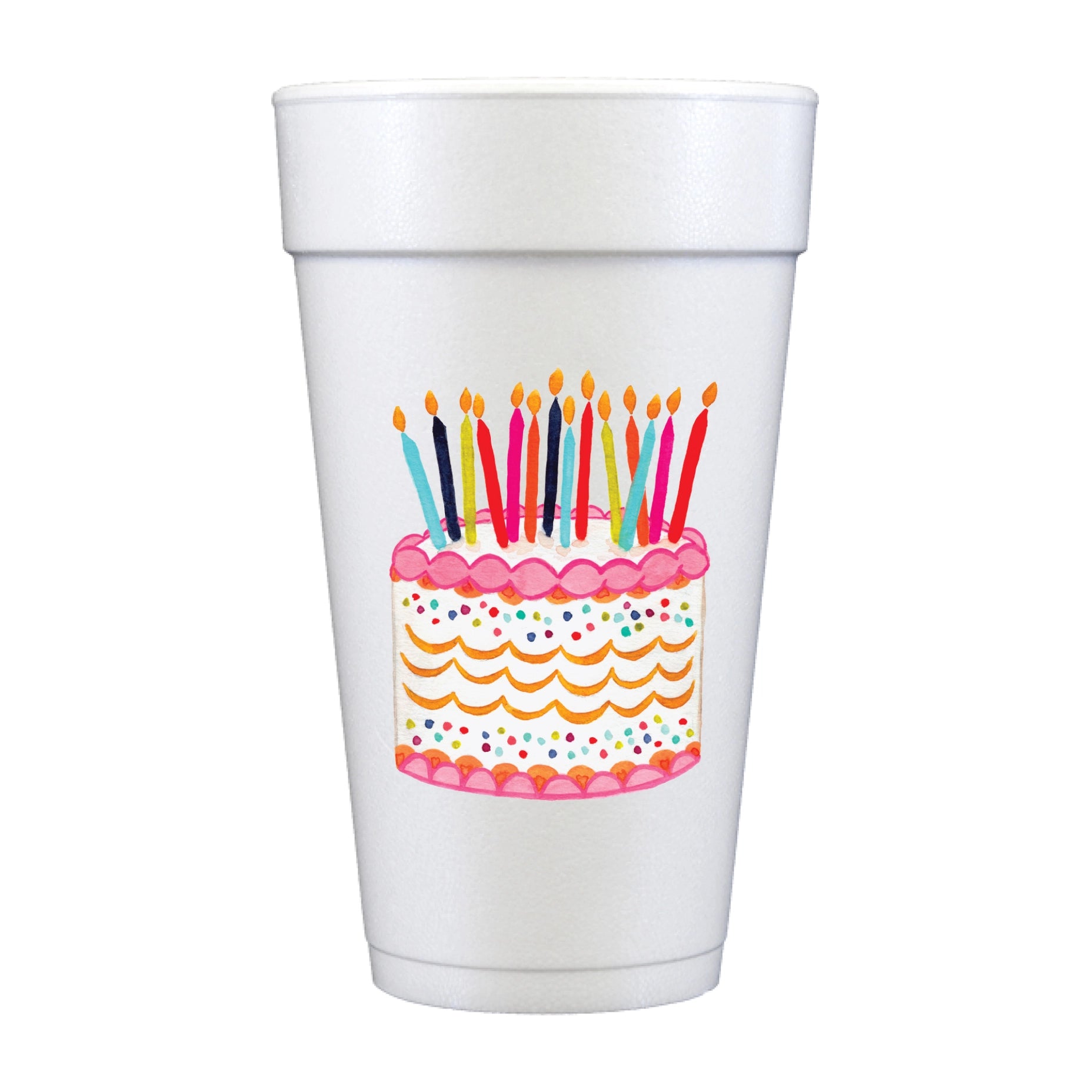 Happy Birthday Cake Full Color Foam Cups - Birthday – Spinout