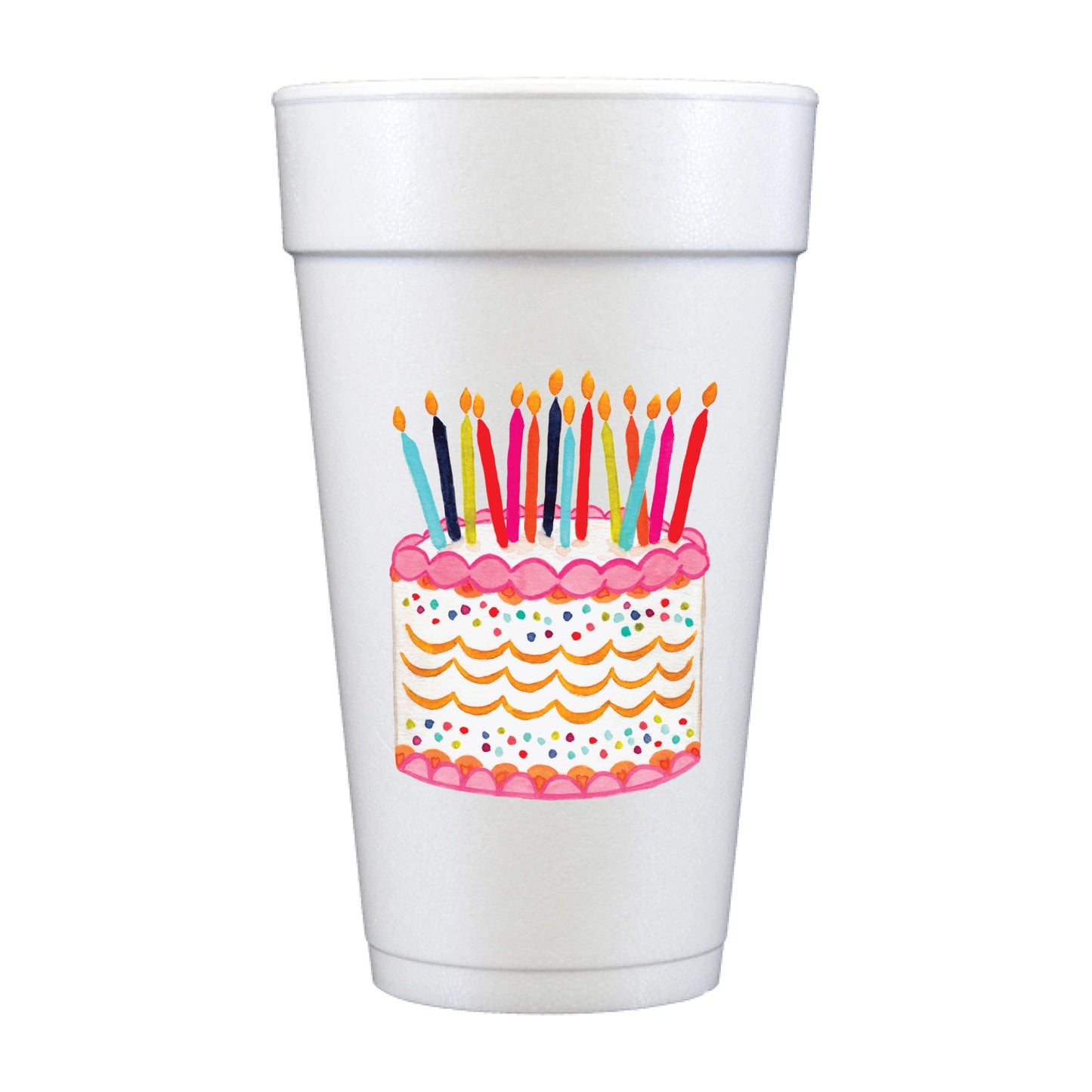 Happy Birthday Cake Full Color Foam Cups - Birthday – Spinout